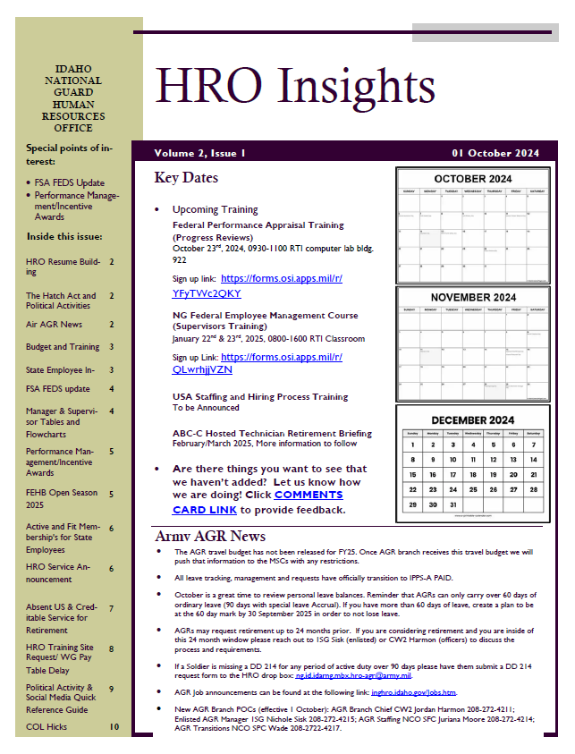 HRO Insights Volume 2, Issue 1 - 01 October 2024